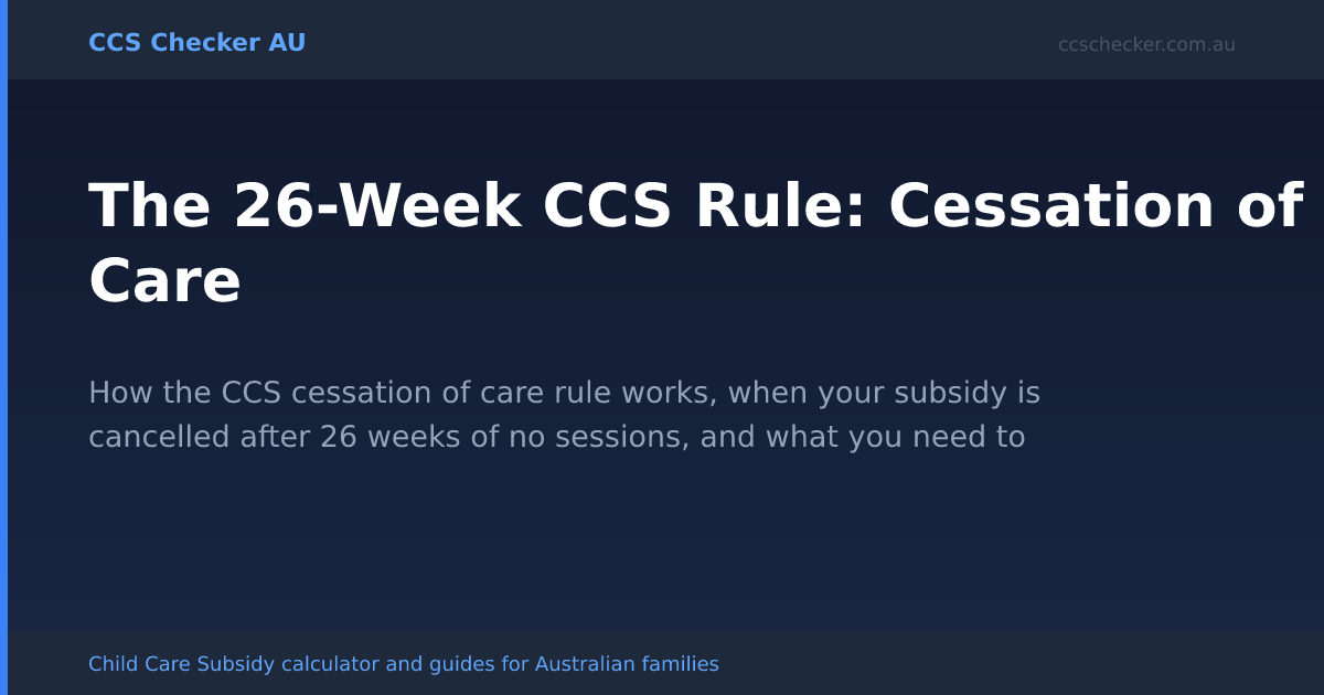 The 26-Week CCS Rule: Cessation of Care | CCS Checker AU