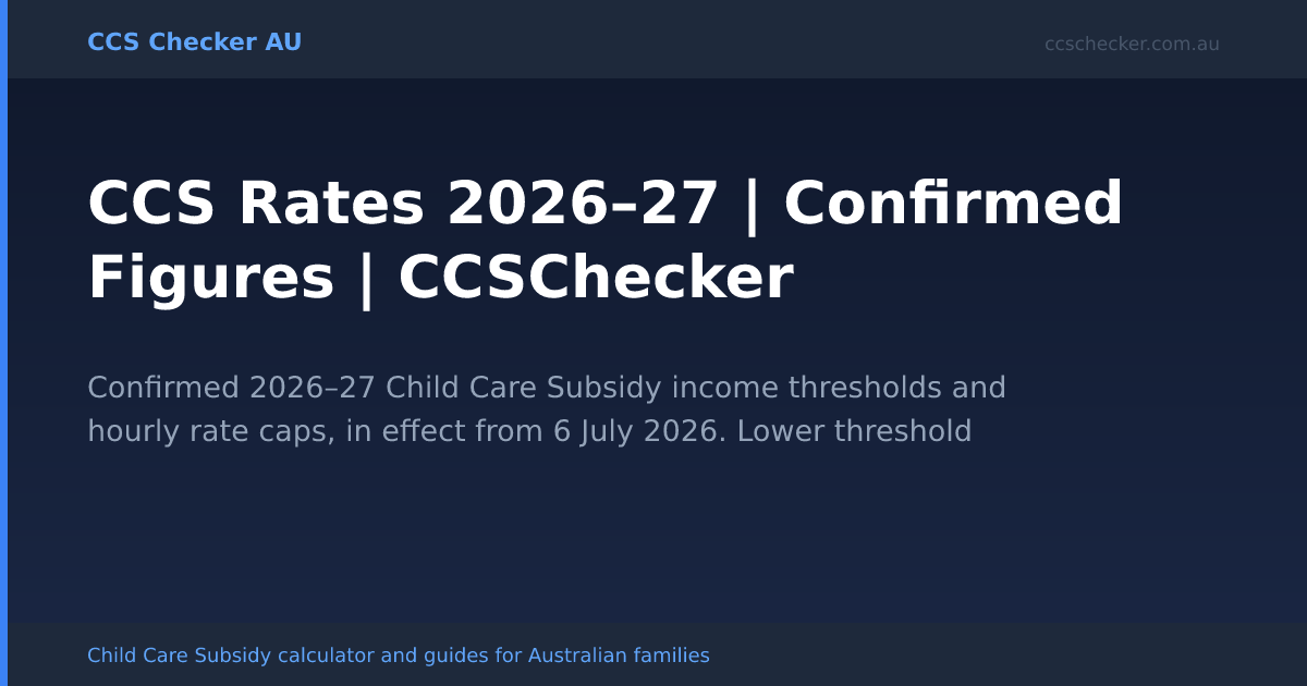 CCS Rates 2026–27 | CCSChecker | CCS Checker AU